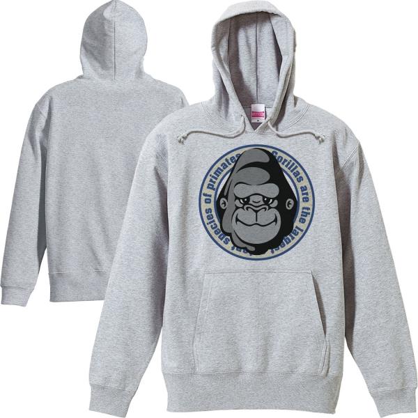 色：白、杢グレーサイズ：Ｓ、Ｍ、Ｌ、ＸＬ(２Ｌ) ※メンズ基準です。マンガ（アニメ）タッチのゴリラです。   ＜ロゴ部分＞  Gorillas are the largest extant species of primates. （ゴリラ...