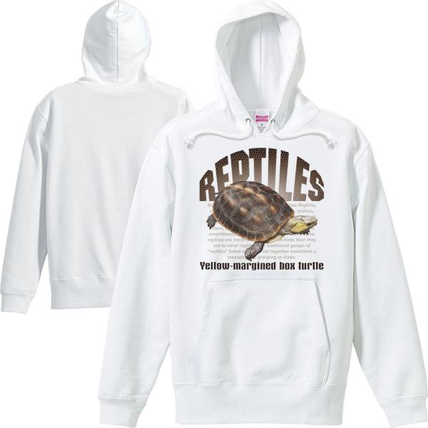 色：白、杢グレーサイズ：Ｓ、Ｍ、Ｌ、ＸＬ(２Ｌ)※メンズ基準です。は虫類のシリーズです。リクガメ かめ カメ ハチュウ類裏パイル地のプルオーバーパーカー（中厚）です。