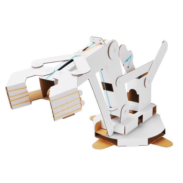 【メール便可】【仕様】色:ロボットアームサイズ:完成サイズ:長さ500×幅220×高さ200mmパッケージサイズ:長さ315×幅223×厚み18mm材質:E/F 白×茶、プラネジ、ヒモ難易度:★★★★★(組立時間目安:60分)【商品情報】雑...