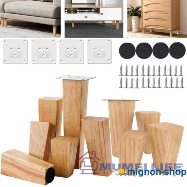 *高品質の無垢材で作られています、表面が滑らか、防湿、光沢、耐久性、長寿命の木製家具脚。堅木張りの床を傷つけずに新品の状態に保つための4個 丸い家具保護パッド付属しています。*お好みに応じて、傾斜または直線木製テーブルの足をお選びください。...