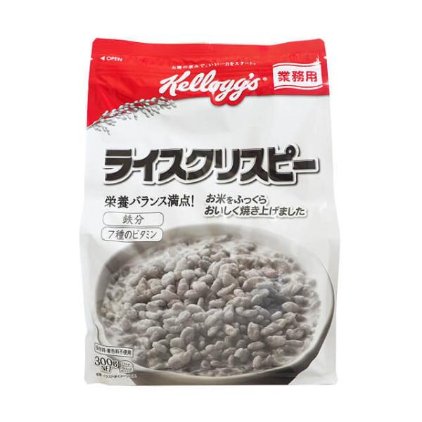 ケロッグ　ライスクリスピーは、お米をふっくら美味しく焼き上げた軽い食感のシリアル。ミルクをかけてお召し上がりください。1食分40gで7種類のビタミンと鉄分が取れます。※保存料・着色料不使用。