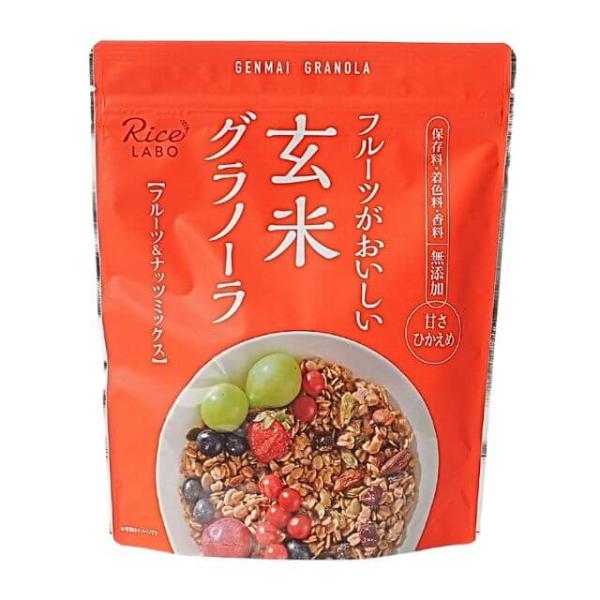 米屋だからできる玄米使用のグラノーラ。余計なものを入れない本物のおいしさ。オーツ麦をベースに国産の焙煎玄米を加え、ドライフルーツとアーモンドをミックスした甘さ控えめのグラノーラです。不足しがちな食物繊維やビタミンEが摂取できます。保存料・着...