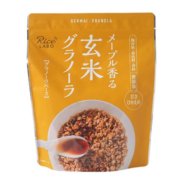 米屋だからできる玄米使用のグラノーラ。余計なものを入れない本物のおいしさ。国産の玄米粉・米油・焙煎玄米を使い、メープルシロップで風味を付けた甘さ控えめのグラノーラです。不足しがちな食物繊維が摂取できます。グラノーラベースなので、使い方自由自...