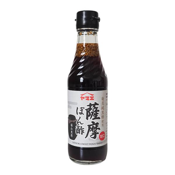 鹿児島県産（福山黒酢、末吉ゆず果汁、奄美黒糖）の原料にこだわった、甘口タイプのぽん酢しょうゆです。ほうれん草のお浸し、鶏や鰹のたたき、しゃぶしゃぶなどの鍋物、冷奴などいろんな料理にご利用頂けます。