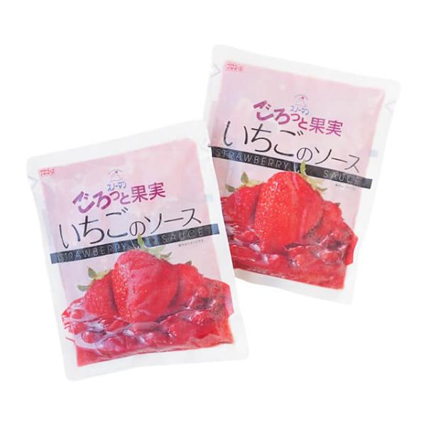 フルーツ分約70％。いちごをたっぷり使用したストロベリーソースです。パンケーキやアイス・ヨーグルトのトッピングや、お菓子作りにご使用いただけます。使い切りサイズ。【使用方法】流水解凍または冷蔵庫内にて解凍後そのままご使用ください。