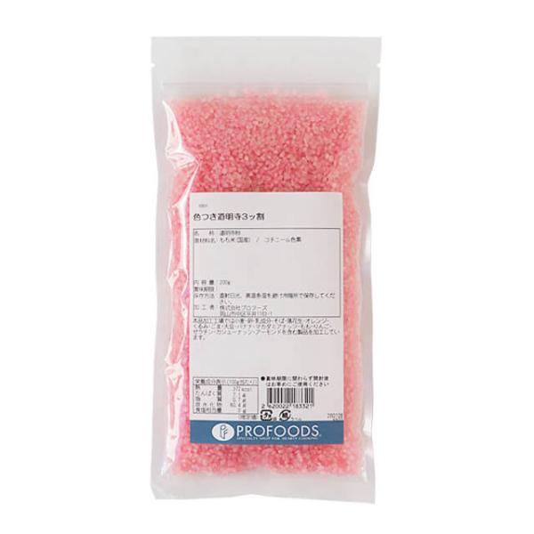 桜餅に欠かせない道明寺粉（国産のもち米使用）を、天然着色料でかわいらしく桃色に染めました。手軽に桜餅を作っていただけます。