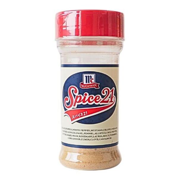 21種類のスパイス＆ハーブと調味料をブレンドした香り高く複雑な味わいのシーズニング。目玉焼き、ハンバーグ、サラダ、ムニエル、フライなど。どんな料理にもサッとひと振りでおいしく仕上がります。