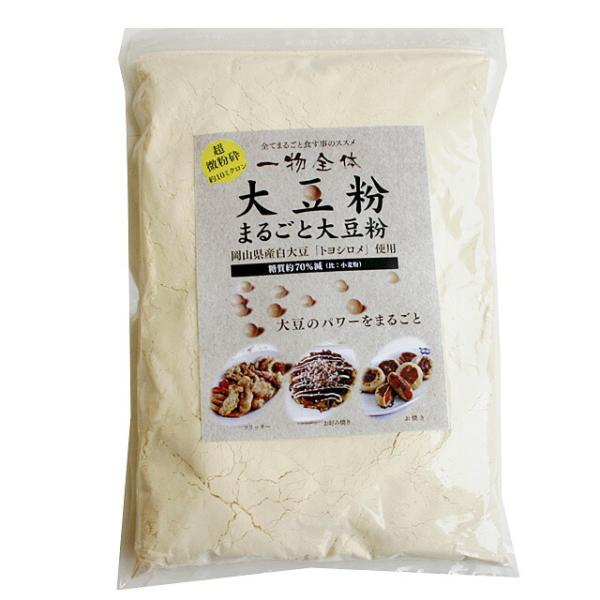 岡山県産大豆「トヨシロメ」を使用。約10ミクロンの大きさにした、超微粉砕の大豆粉です。小麦粉に比べ糖質約70％減の大豆粉は、低糖質、グルテンフリー素材として注目されています。小麦粉に置き換えたりブレントして、料理・製菓製パン等に幅広くお使い...