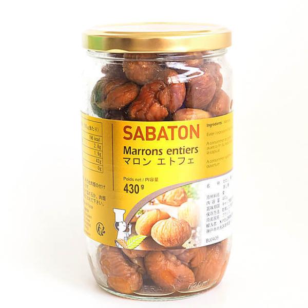 マロンの風味と口触りを残したまま蒸し煮し、瓶詰めにしました。栗の自然の甘さを引き出した商品です。ジビエ、鶏肉、その他肉類の付け合せによく合います。