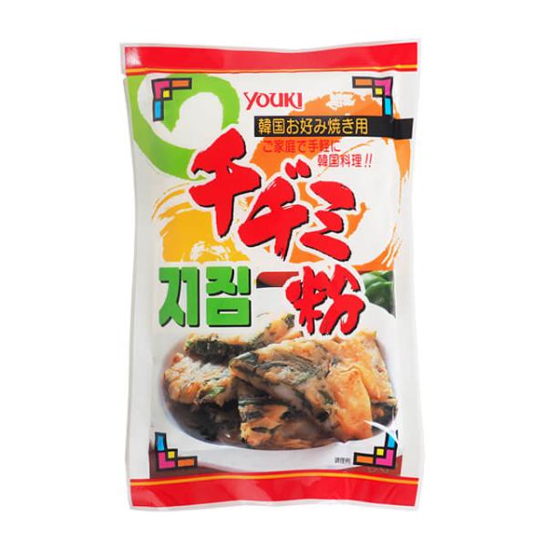 韓国のお好み焼き“チヂミ”専用の粉です。表面はパリッと中はもちっとした食感に焼きあがる本格派。どなたにも簡単に本格チヂミがお作り頂けます。【原材料】小麦粉、馬鈴薯澱粉、食塩、ビーフパウダー、調味料（アミノ酸等）【アレルゲン】 小麦、牛肉 【...