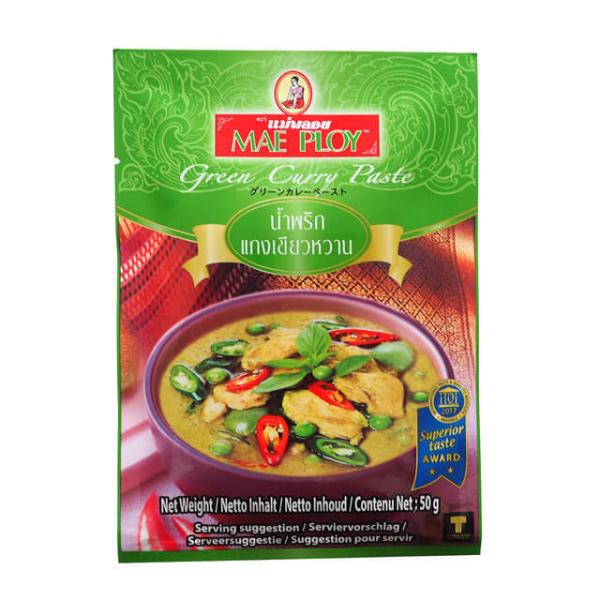 このカレーペーストはタイの代表的な調味料のひとつでホットでスパイシーなタイ風カレーの基本的ペーストとして使用されています。従来、日本でおなじみのインド風カレーとは見た目も味も全く異なっております。グリーンチリー（緑の唐辛子）を原料としたカレ...
