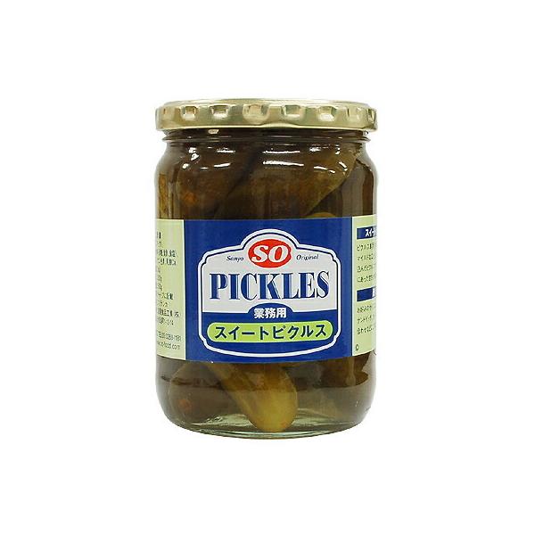 ピクルス専用のきゅうりを使って、マイルドな口当たりの甘酢で漬け込んだピクルスです。日本人の味覚にあった甘さが特徴です。お好みのサイズにカットして、サラダ、サンドイッチ、カレー、肉料理の付け合せなどにご利用下さい。【内容総量】550g（固形量...
