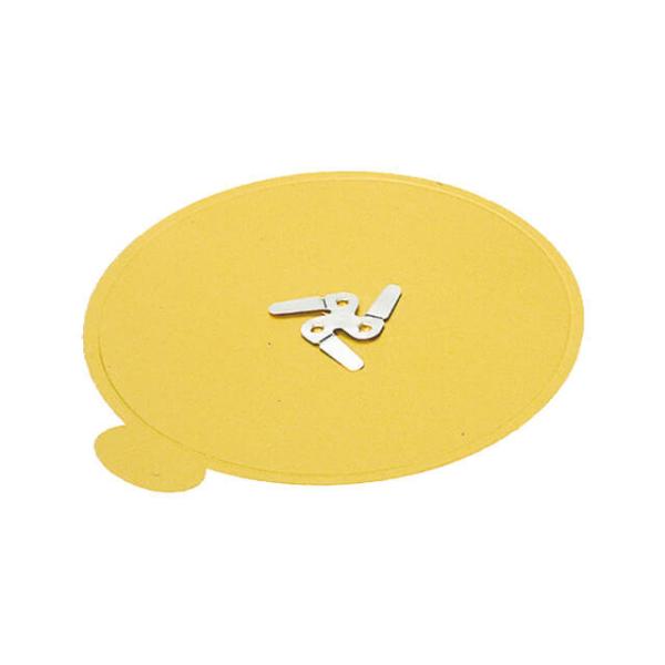 直径15cmのケーキをのせる金トレーです。中央にツメがあり、ケーキを固定することができます。