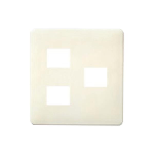 【商品詳細】製造メーカー：パナソニック型番：WN6073W施設向 工事用配線器具フルカラーモダン 標準プレート・2連3コ用(2コ+1コ用)・ミルキーホワイト・寸法：120×116×7.0（mm)・材質：ABS樹脂【注意】※出荷の際の梱包箱は...