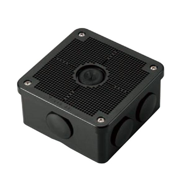 防犯カメラや監視カメラの屋外設置に便利な、未来工業製の露出用四角ボックス PV4B-ANF1K（ブラック）です。外壁やポール（丸柱・角柱）に対応し、直接蓋にカメラブラケットが取り付け可能。防水性と耐候性に優れた構造で、屋外環境に適した設計で...