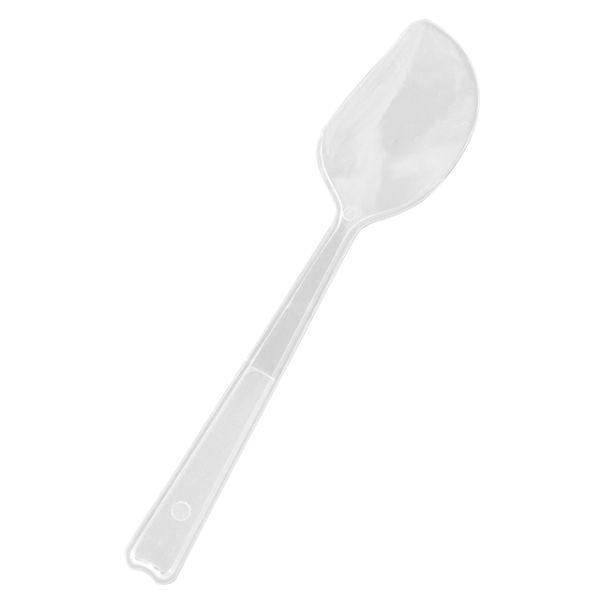 アイスやカップスイーツなどを食べる時におすすめの使い捨てプラスプーンです。スプーンの先がアイスを食べやすい形になっています。ひとつずつ個包装されているのでイートインはもちろん、テイクアウトにもつけることができます。食品対応。食品衛生法適合商...