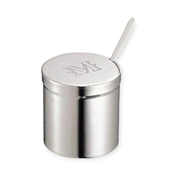 スタイリッシュなステンレス製調味料入。 。φ46×H45mm