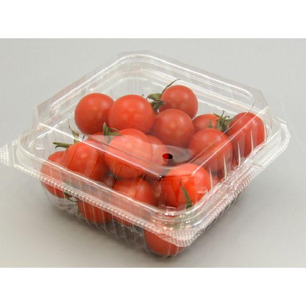 嵌合タイプのミニトマトカップ。透明感があり、中身が美しく見えます。