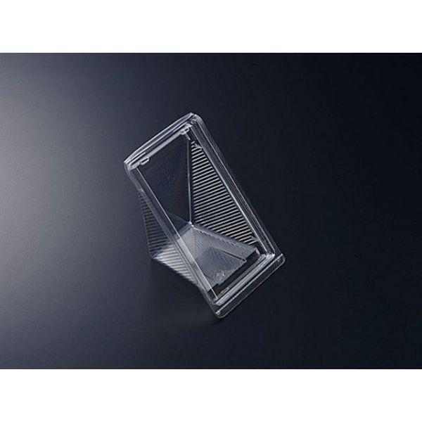 サンドイッチ用容器。作業性に優れ、見た目も綺麗で中身を潰すことなく売場から持ち帰りまで商品を守ります。