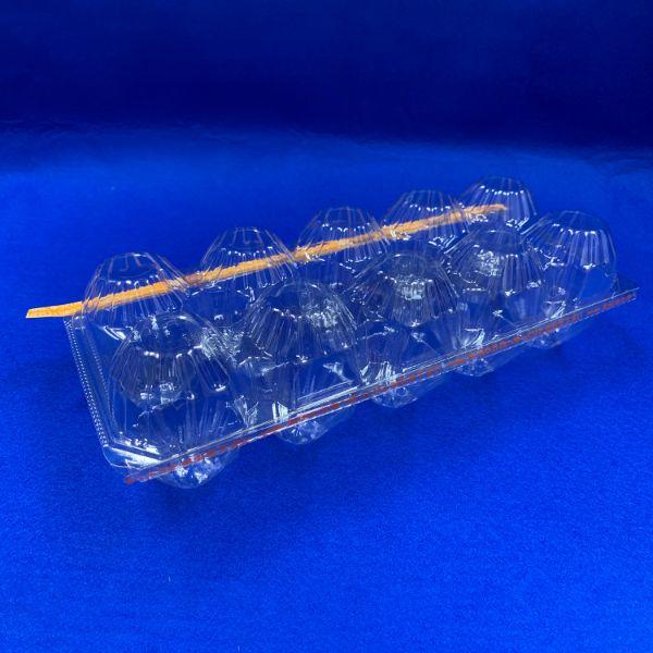 鶏卵パック。パック上部が凹凸になっているレギュラータイプ。Lサイズ卵10個用。