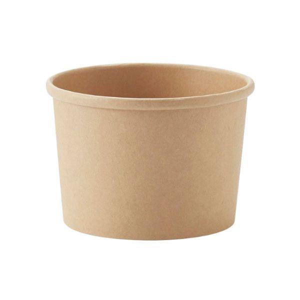どんな食品とも合うナチュラルテイストの紙カップ。内側ラミネート加工で、浸みにくく丈夫。スープやお惣菜などに。レンジ耐熱温度：８０℃以下の為、レンジアップの際はご注意下さい