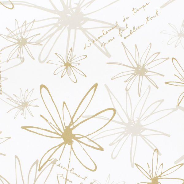 使いやすいフラワーデザインの包装紙です。お祝い事からお悔み事まで幅広くお使いいただけます。「L’e coulement du temps nous fait oublier tout (和訳：時の流れはすべてを忘れさせてくれる)」。片面デザ...