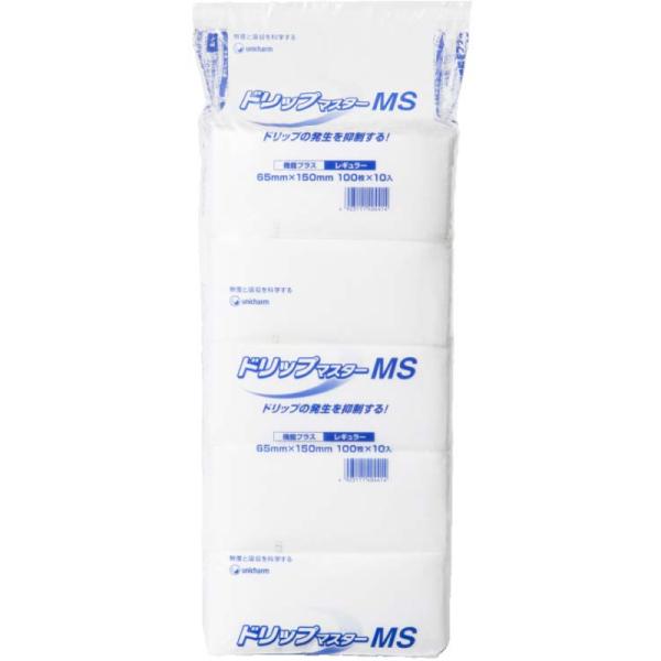 1層タイプトレーマットでドリップの発生を抑制する吸水シート。 。160×65×0.7mm