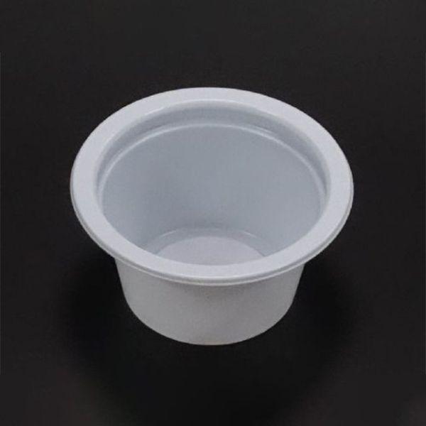 冷凍可能なソース容器。電子レンジ対応。汁漏れのしにくい形状で、口元が平たくトップシールも対応。