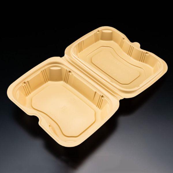 バイオ由来原料一部配合で環境にやさしい！本体と蓋が一体型になった、便利な容器。ごはん280g想定です。