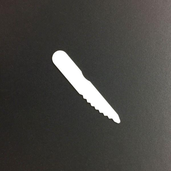 ※納期1週間ほどかかります。プラスチック代替素材として幅広い用途に使用可能な高密度厚紙(エリプラペーパー)を使用しています。環境に優しい使い捨てナイフです。