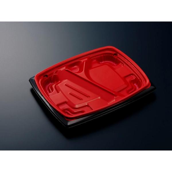 しっかり側面外篏合できる弁当容器です。 。241×195×30mm