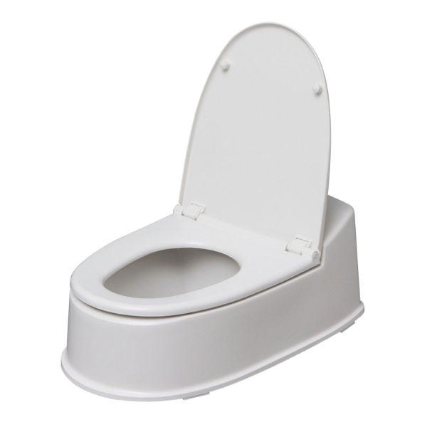 既存の和式トイレにかぶせるだけの簡単設置で、高齢者も使いやすい洋式トイレにリフォームできます。便座は抗菌・抗カビ加工で衛生的です。※両用式：段差のある和式トイレ用