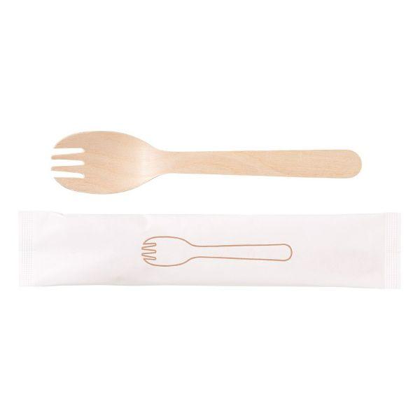 環境にやさしい木製カトラリー。個包装で清潔です。天然木を使用し包装資材も紙の為尚環境に配慮しております。※お湯または水等に長時間浸すと変形します。