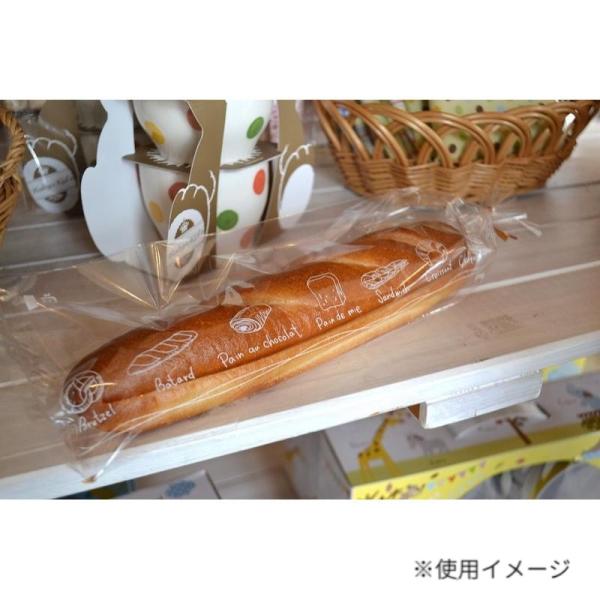 定番のフランセ柄です。PP袋は柔らかさとハリが適度にある透明感の高いフィルムです。パン柄が整列して可愛いデザインです。 。360×100mm