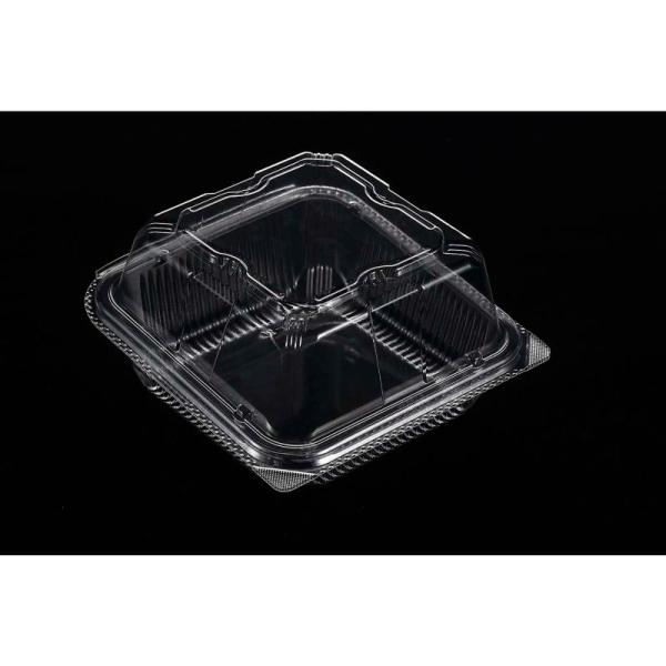 大型ハンバーガーにぴったりの嵌合フードパック。蓋が開いた状態で水平になり安定する為、作業性抜群。しっかりとした段重ね性でズレにくい。