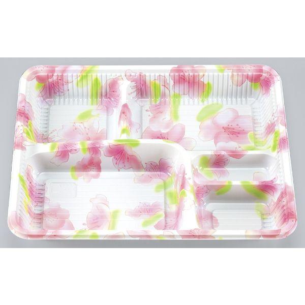 定番の弁当容器です。蘭の花柄の容器で華やかな印象になります。ごはん約290ｇ。蓋は別売り。 。265×216×33mm