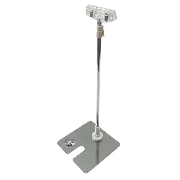 商品の値札や、POPなどに使用いただける商品です。高さ調整が可能です。※こちらの商品はキャンセル不可となります。ご了承下さい。 。70mm、[高さ]360〜570mm、[台座]135mm角