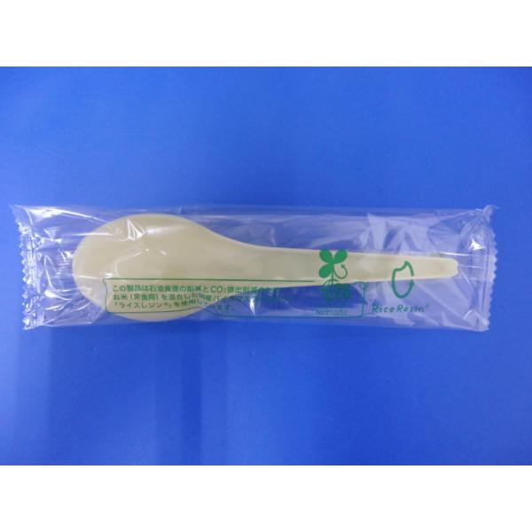 国産のお米(非食用)を使用、従来同等の強度、折れにくい安全性、耐熱用途のクリア(耐熱温度：120℃)日本発新テクノロジー、ライスレジン(お米/非食用米)を使用した国産バイオマスプラスチック製品。ライスレジン原料25％配合。 。140×39mm