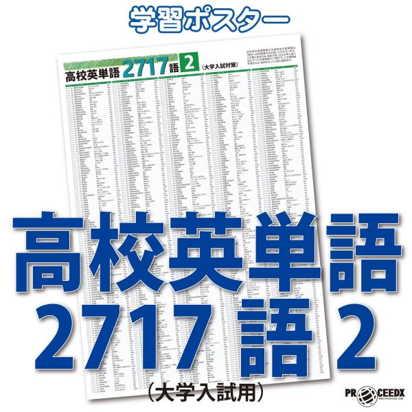 □４つ折りで送付します　　高校英単語2717語2（大学入試用）□　A2サイズ（420× 594mm）　フルカラー版ポスター　厚紙光沢紙　過去10年、公立大学入試にでた2717語すべての英単語を網羅しています文科省の指導要領では　高校生は18...