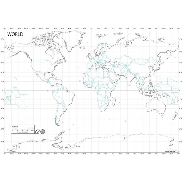PROCEEDX世界 白地図 ポスター 2枚セットA1サイズ 鉛筆で書き消し自由 インテリア 掲示用 ゲストハウス 交流ツール 日本製の通販ページ。インバウンド・宿泊施設向け向けに人気の商品です。用途や仕様に合わせて選べます。まとめ買