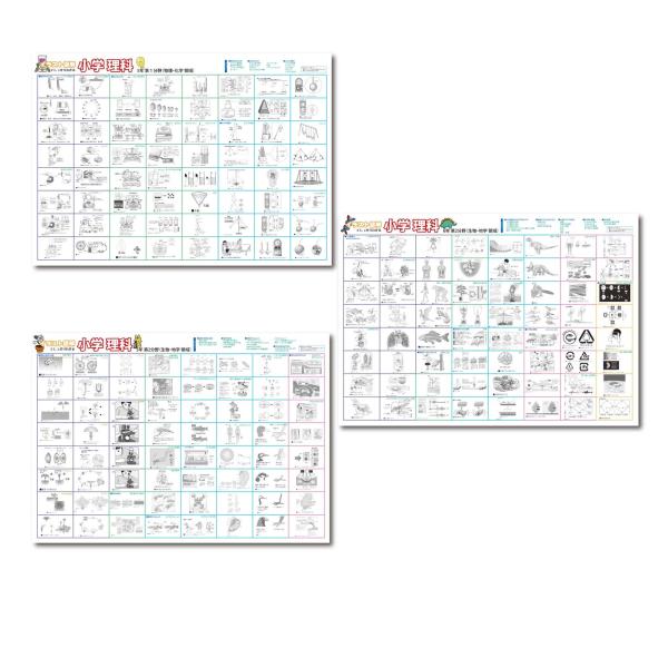 pro-0963-A2サイズの図解ポスターで、小学理科の重要単元をイラストでわかりやすく解説。文科省指導要領に準拠し、物質の溶け方、電流が生み出す力、振り子の性質などを収録。文章だけでは理解しにくい内容も視覚的に学べ、予習・復習に最適。理科...