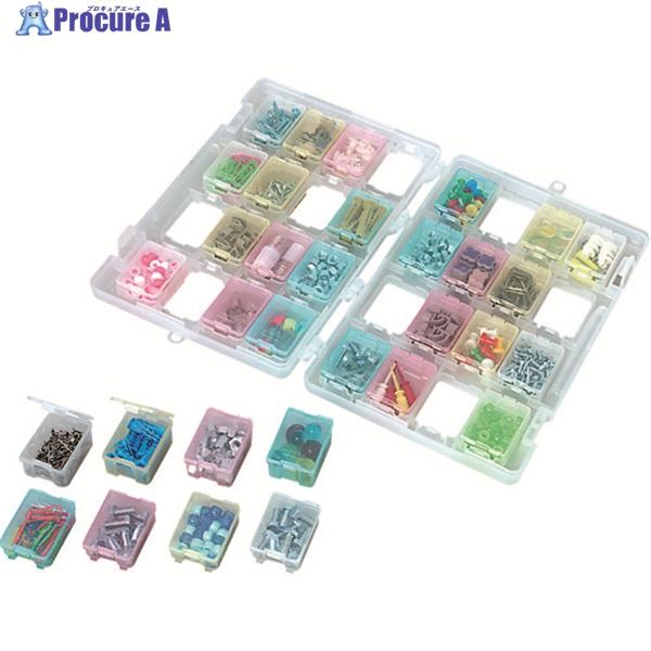 ●色：青・ピンク・黄・透明●外形寸法(mm)間口：187●外形寸法(mm)奥行：275●外形寸法(mm)高さ：49●付属ケース：深型×16個（透明、青、ピンク、黄色各4個）、浅型×16個（透明、青、ピンク、黄色各4個）