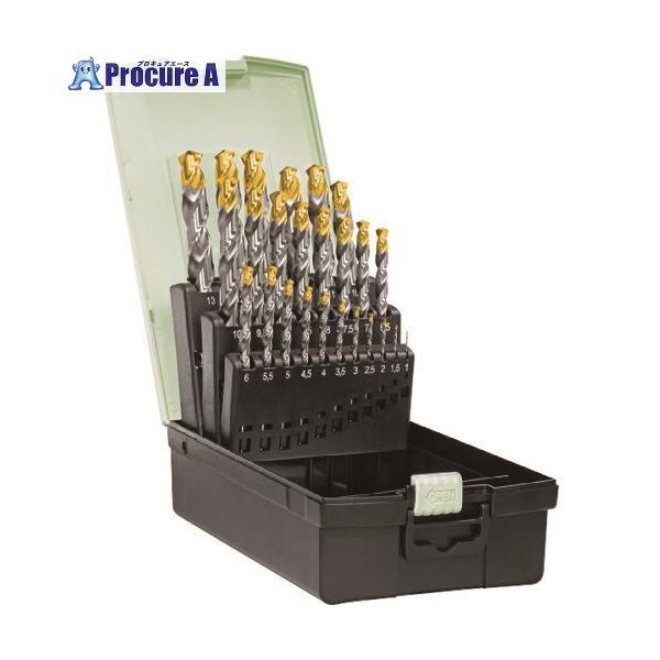 ●セット内容(mm)：1.0〜13.0/(0.5とび)●セット入数(本)：25●表面処理：ハイスTiNポイントコーティング●有効加工深さ：8D(刃径×8倍)●ケースサイズ