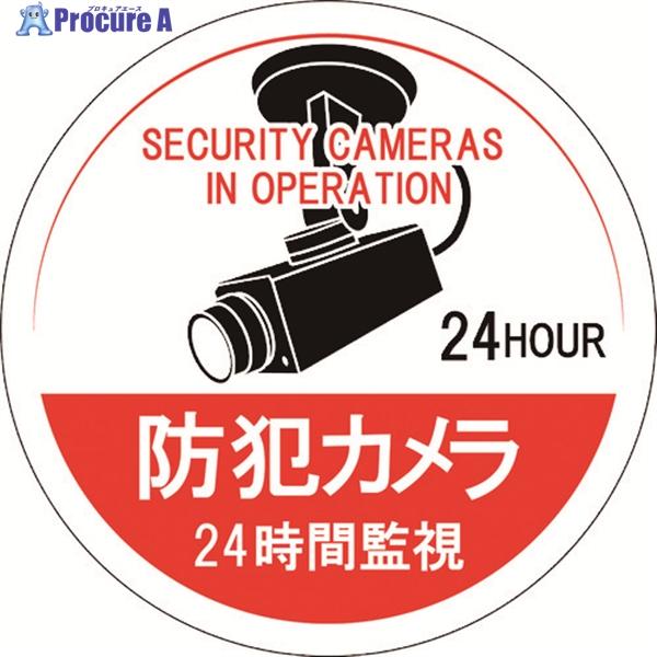 ●表示内容：防犯カメラ24時間監視/SECURITY CAMERAS IN OPERATION/24HOUR●取付仕様：粘着シール●縦(mm)：100●横(mm)：100●厚さ(mm)：1●セット商品：5枚1組