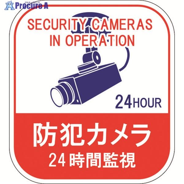 ●表示内容：防犯カメラ24時間監視/SECURITY CAMERAS IN OPERATION/24HOUR●取付仕様：粘着シール●縦(mm)：100●横(mm)：90●厚さ(mm)：1●セット商品：5枚1組