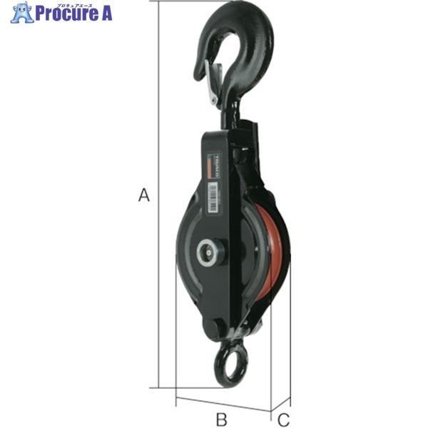 ●基本使用荷重(t)：0.5●最大使用ロープ径(mm)：10●車数：1●車径(mm)：75●寸法(mm)A：300●寸法(mm)B：87●寸法(mm)C：40●頭部形状：フック型●使用荷重(kN)：5●タイプ：一車タイプ●シーブ軸受：砲金（...