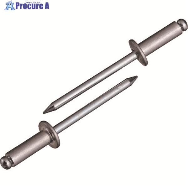 ●リベット径(mm)：4.0●リベット長(mm)：12.2●フランジ径(mm)：8.0●かしめ板厚(mm)：4.8〜8.0●下穴径(mm)：4.1〜4.2●せん断強度(N)：1550●引張強度(N)：2200