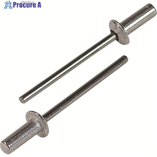 ●リベット径(mm)：4.8●リベット長(mm)：8.5●フランジ径(mm)：9.6●かしめ板厚(mm)：1.6〜3.2●下穴径(mm)：4.9〜5.0●せん断強度(N)：2600●引張強度(N)：3900