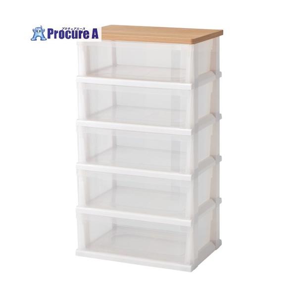 ●引出し数：5●色：ホワイト●間口(mm)：550●奥行(mm)：400●高さ(mm)：980●引出し内寸(mm)間口：473●引出し内寸(mm)奥行：346●引出し内寸(mm)高さ：142●天板色：メープル●引出し色：クリア●引出し耐荷重...