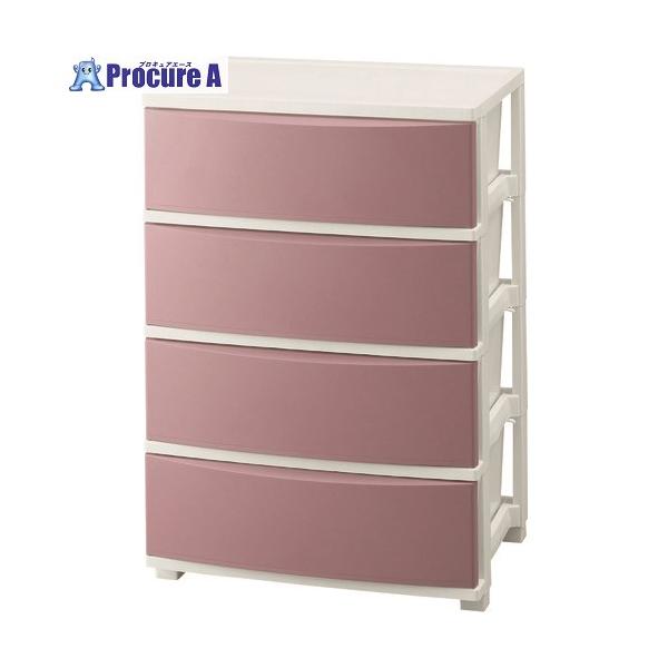 【送料都度見積】●引出し数：4●色：ピンク/ホワイト●間口(mm)：530●奥行(mm)：380●高さ(mm)：810●引出し耐荷重(kg)：4●引出し内寸(mm)間口×奥行×高さ：440×335×158